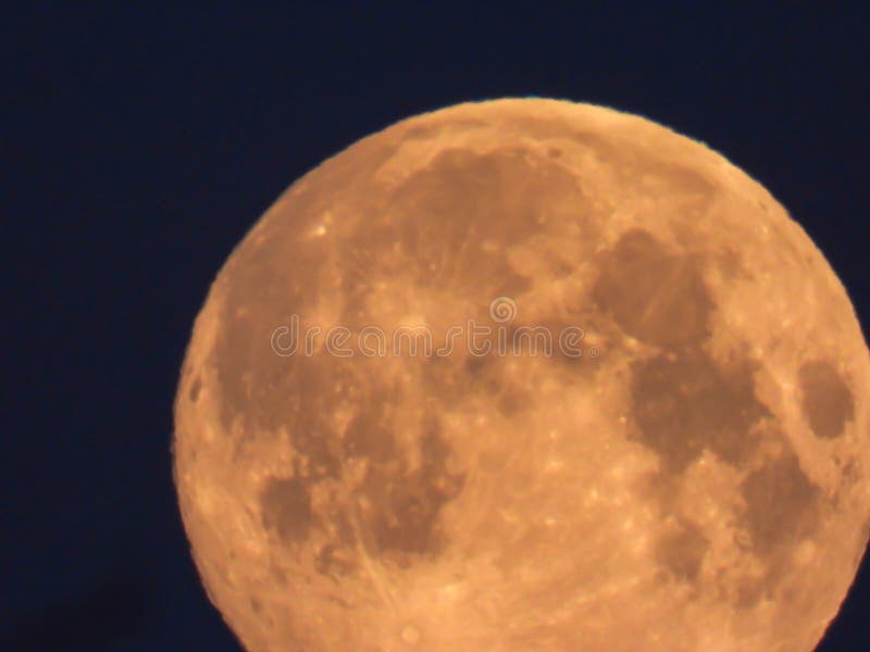 Yellow Full Moon in the Morning Sky Stock Photo - Image of branch ...
