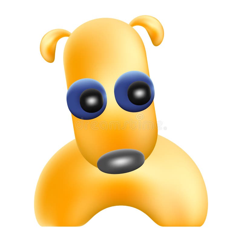 Yellow funny dog mascot stock vector. Illustration of cheerful - 58937774