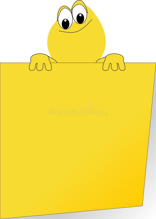 Funny face with a memo stock illustration. Illustration of write ...