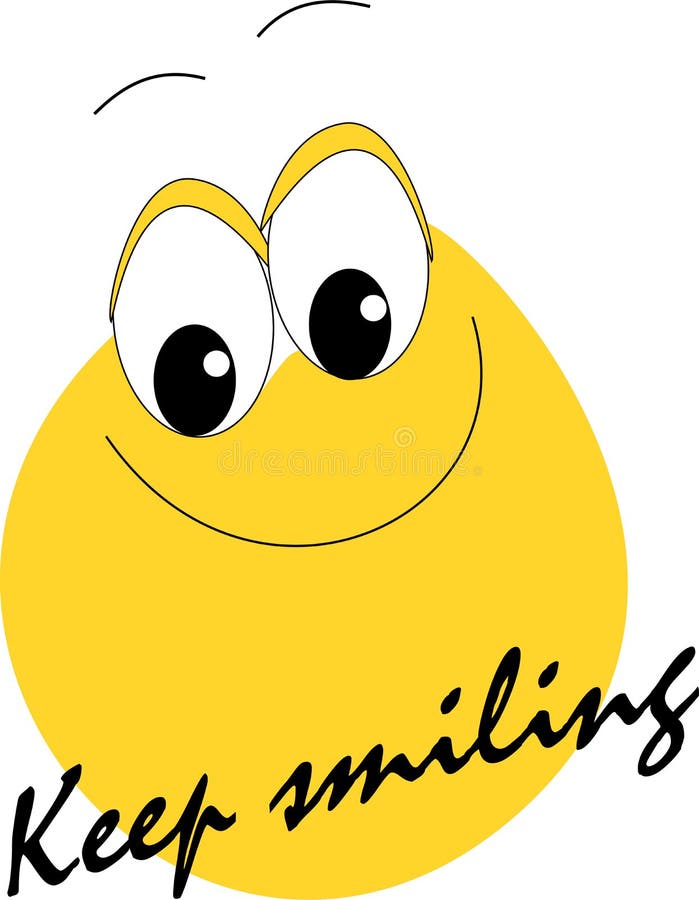 Funny Face with Lettering Keep Smiling Stock Illustration ...