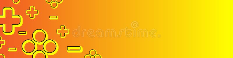 Yellow Game Background with Gamepad Buttons. Horizontal Banner or ...