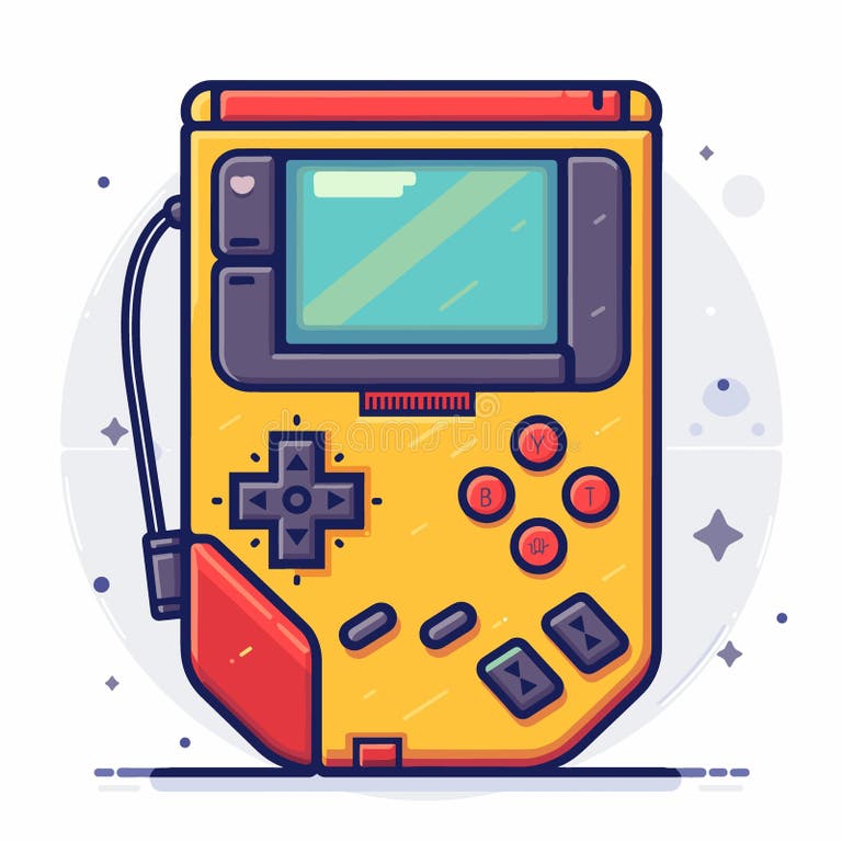 Yellow Game Controller with a Red Strap Stock Vector - Illustration of ...