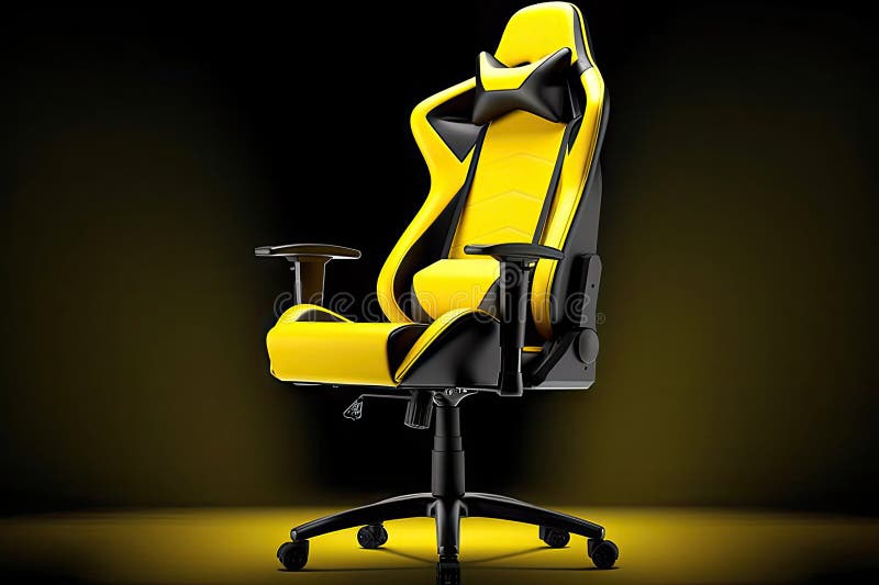 Yellow Gaming Chair Advertisement Background, Copy Space Created Stock ...