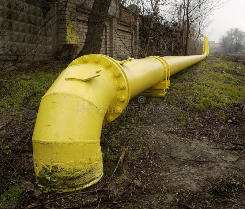 Yellow gas pipe stock photo. Image of industry, pipe - 44031402
