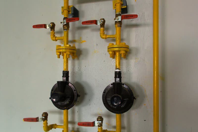 Yellow gas pipeline stock photo. Image of pipeline, chemistry - 235986876