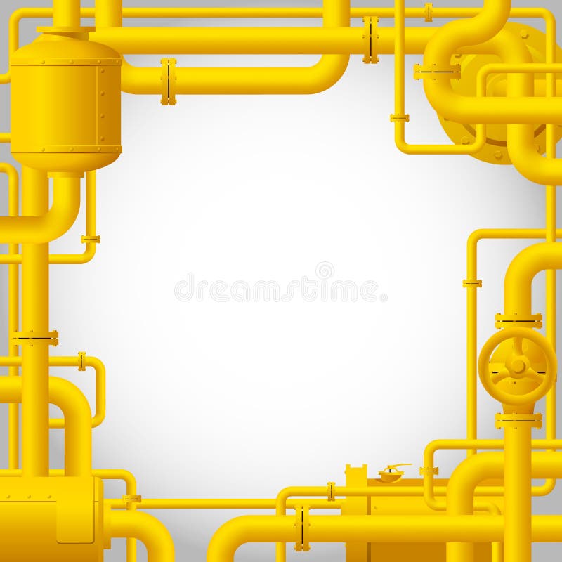Yellow gas pipes stock vector. Illustration of power - 80448545