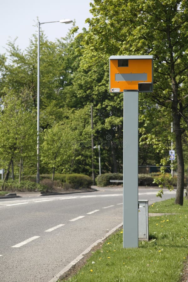 Yellow Road Traffic Speed Camera Stock Image - Image of safety, road ...