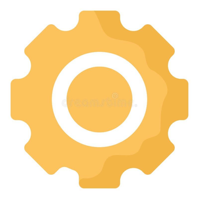 Yellow gear design stock vector. Illustration of media - 259796982