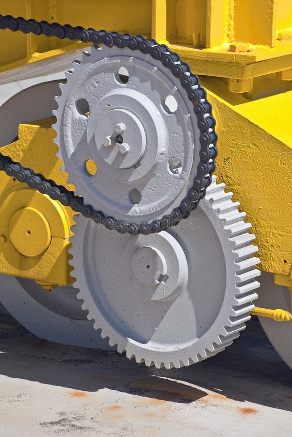 Yellow Gear Machine stock image. Image of chain, yellow - 20878045