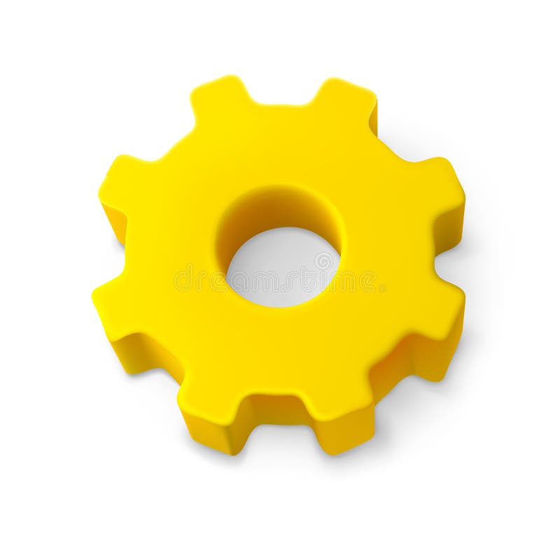 Yellow Gear Wheel for Machinery Isolated. Vector Stock Vector ...
