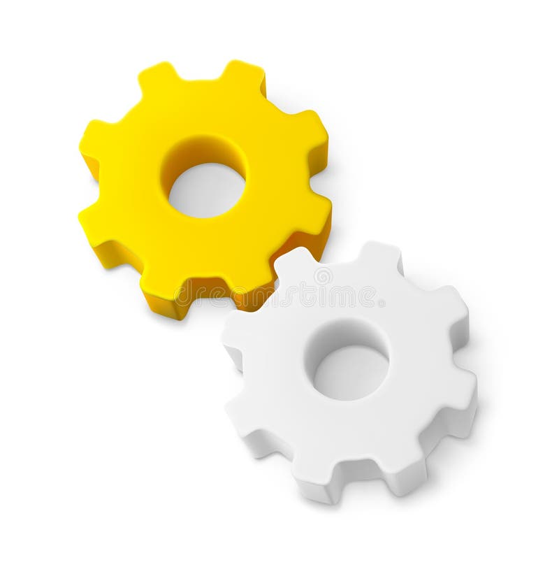 Yellow Gear Wheel for Machinery Isolated. Vector Stock Vector ...