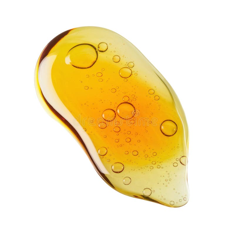 Yellow Gel Serum Swatch with Bubbles Isolated on White Background Stock ...