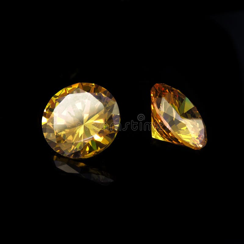 Yellow Gems on a Black Background Stock Photo - Image of gemstone ...