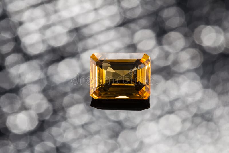 Yellow Gems on Shiny Background Stock Image - Image of crystal, black ...