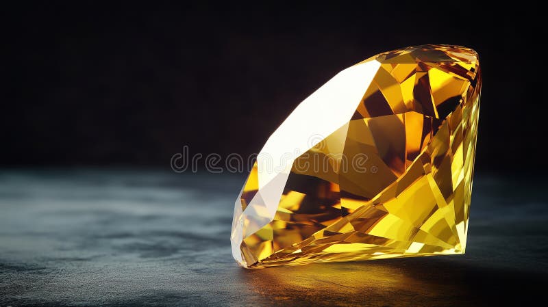 A Beautifully Cut Yellow Gemstone Shimmering Under Soft Lighting on a ...