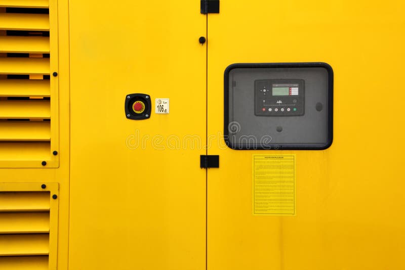 Yellow generator stock image. Image of industry, voltage - 33669125