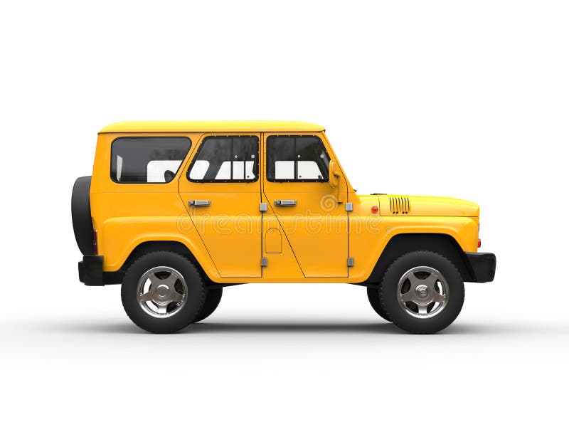 Yellow Generic Off Road Vehicle - Side View Stock Illustration ...