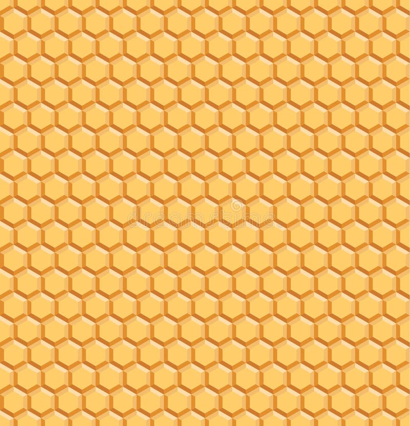 Yellow Geometric Honeycomb Seamless Pattern. Vector Endless Background ...