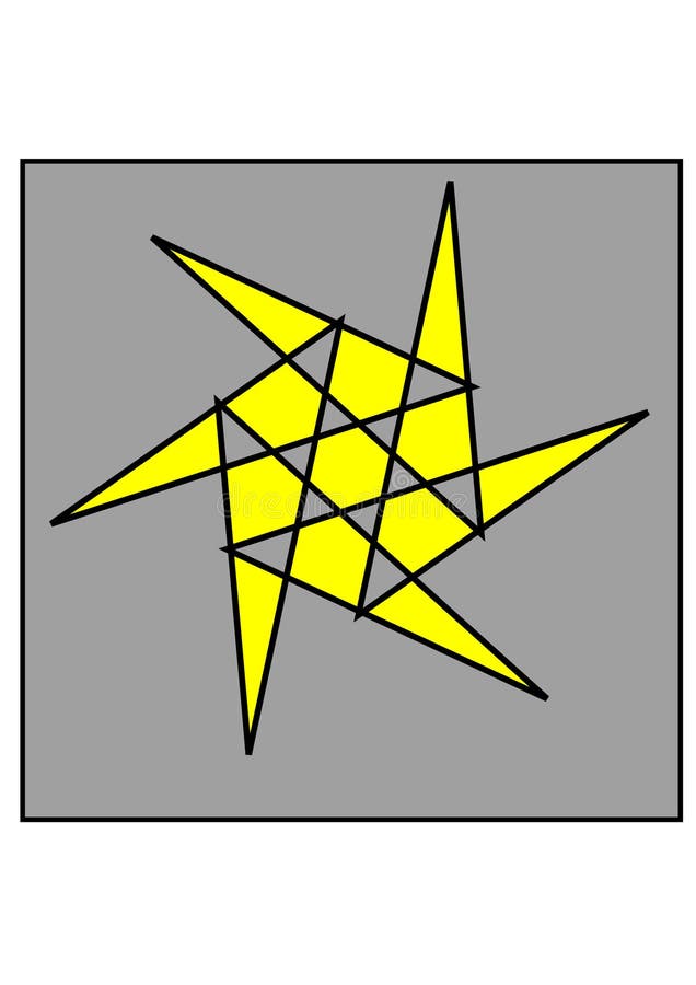 Yellow Geometric Object, Star, Sharp Edges Stock Illustration ...