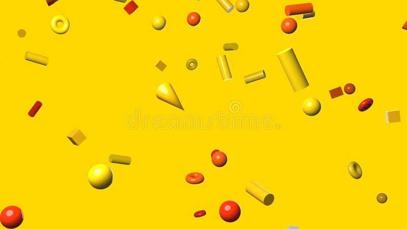 Yellow Geometric Objects on Yellow Background. Stock Footage - Video of ...