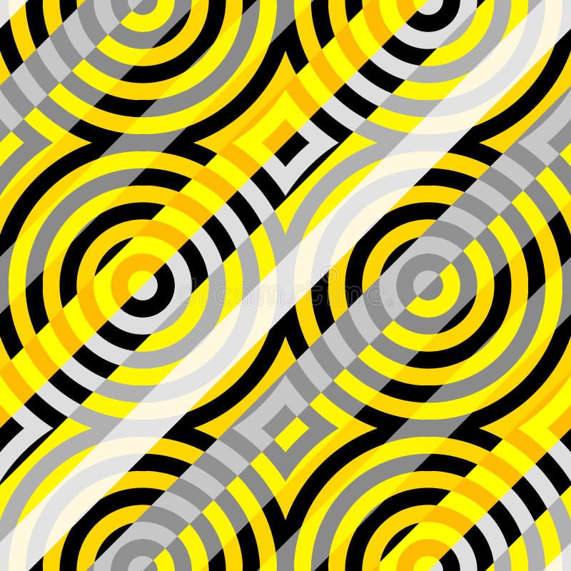 Yellow Geometric Pattern in a Patchwork Collage Style. Stock Vector ...