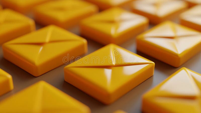 Yellow Geometric Shapes Arranged in a Repetitive Pattern on a Surface ...