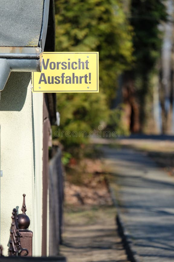 Yellow German Traffic Sign Leaving the Exit Free Stock Photo - Image of ...