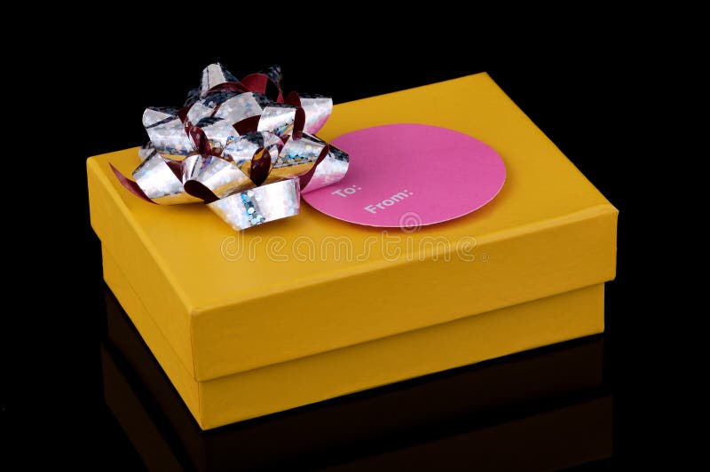 Yellow Gift stock image. Image of yellow, card, give, gift - 424377