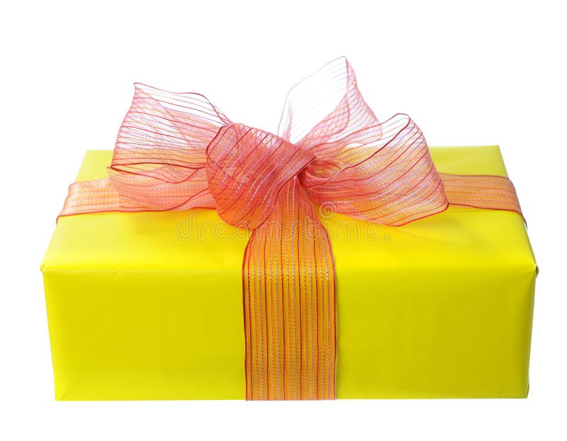 Yellow gift box stock photo. Image of present, party - 35215960