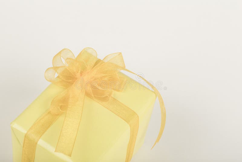 Yellow gift box stock photo. Image of valentines, year - 83250460
