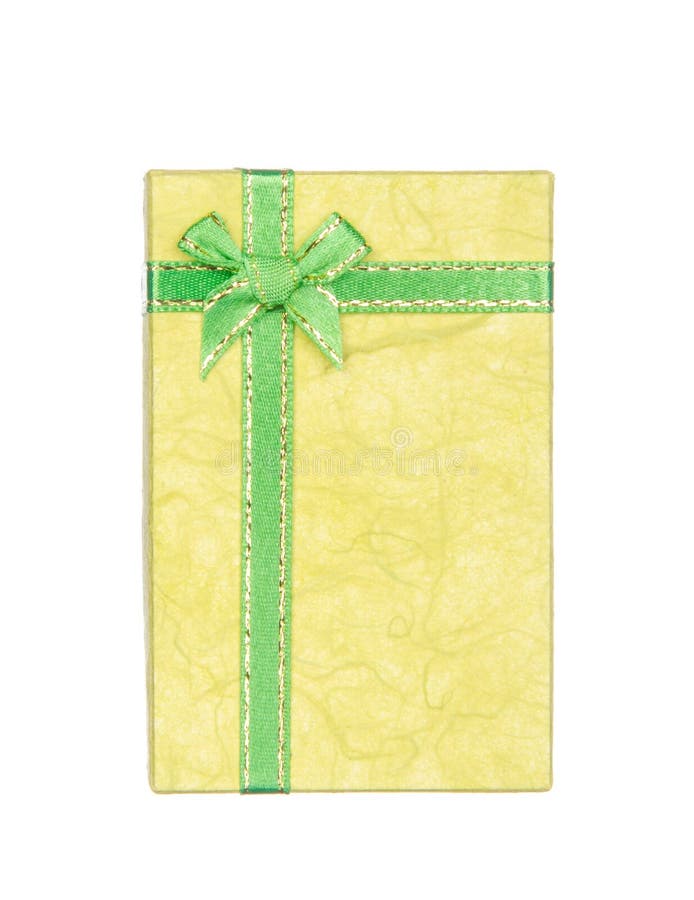 A Yellow Gift Box with Black Ribbon Puts on Black and Yellow Background ...