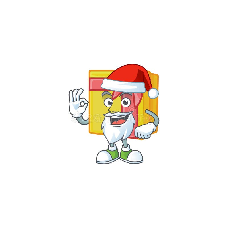 Yellow Gift Box in Santa Cartoon Character Design Stock Vector ...