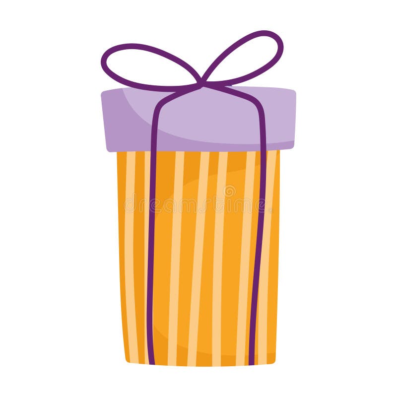 Yellow Gift Box Surprise Celebration Isolated Design Stock Vector ...