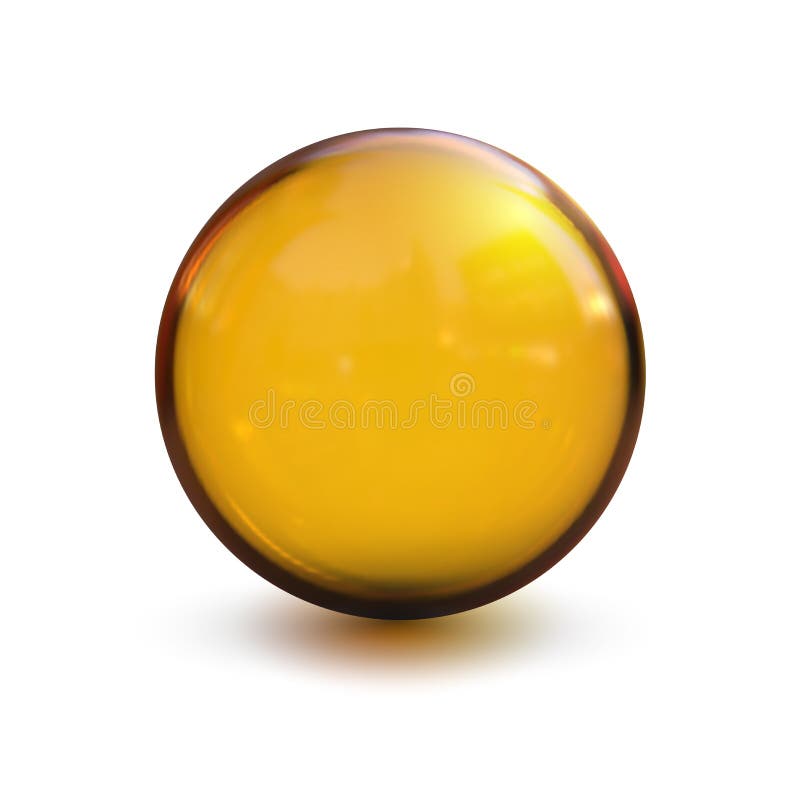 Yellow Glass Ball Vector .Isolated Sphere for Advertising and Lettering ...