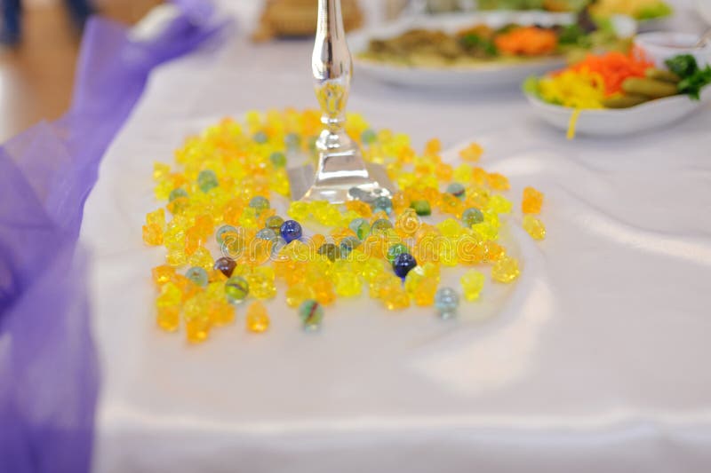 Yellow Glass Beads stock photo. Image of floral, textile - 38001802