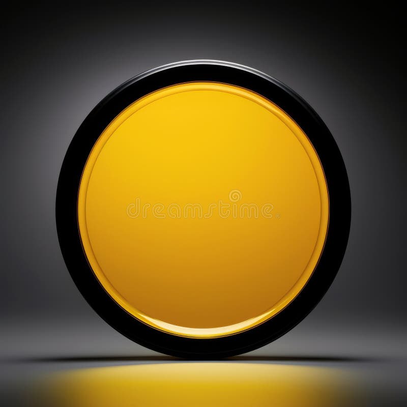Yellow Glass Minimalistic Round Picture Frame. Stock Illustration ...