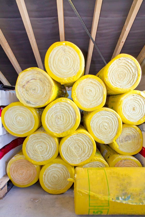 Yellow glass wool stock photo. Image of blanket, packing - 45255200