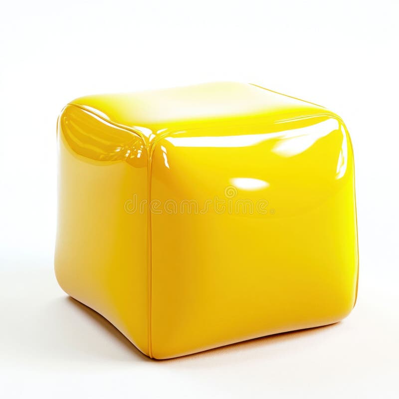 Yellow Glossy Abstract Cube Stock Illustration - Illustration of ...