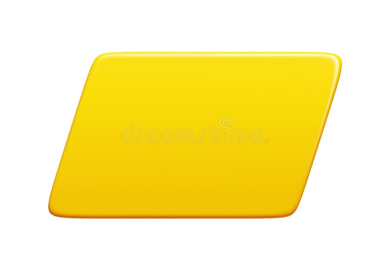 Yellow Glossy Rectangular Text Banner. 3d Render Illustration Stock ...