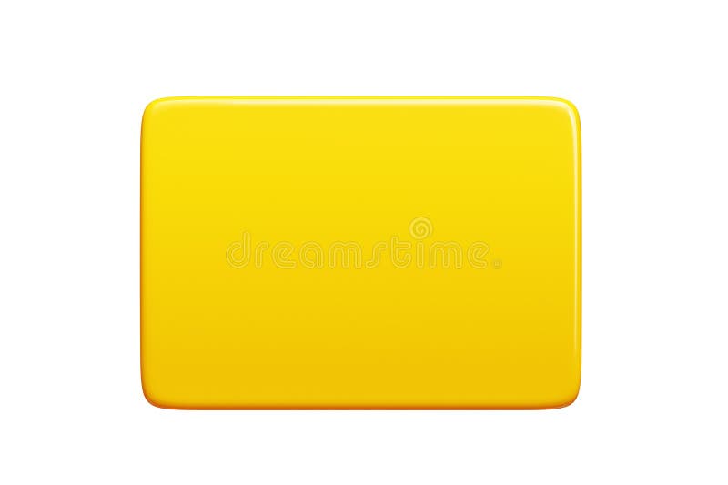 Yellow Glossy Rectangular Text Banner. 3d Render Illustration Stock ...