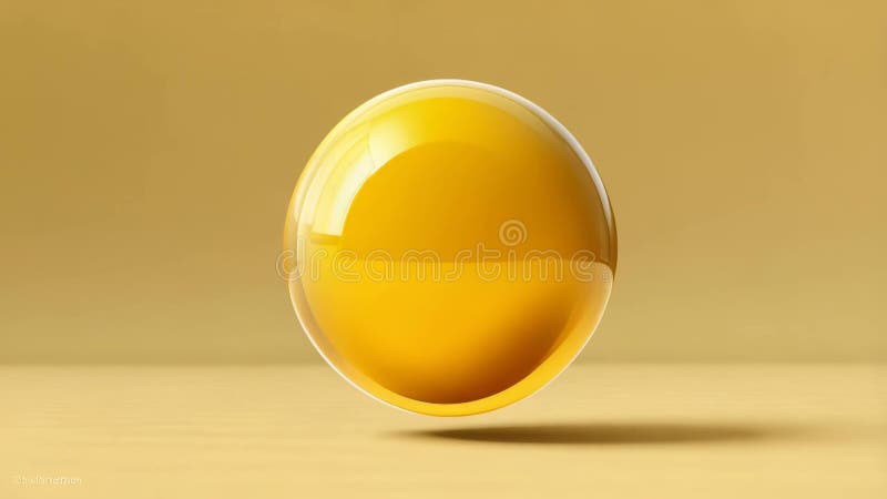 Yellow Glossy Sphere Modern Design Minimalism Stock Footage - Video of ...