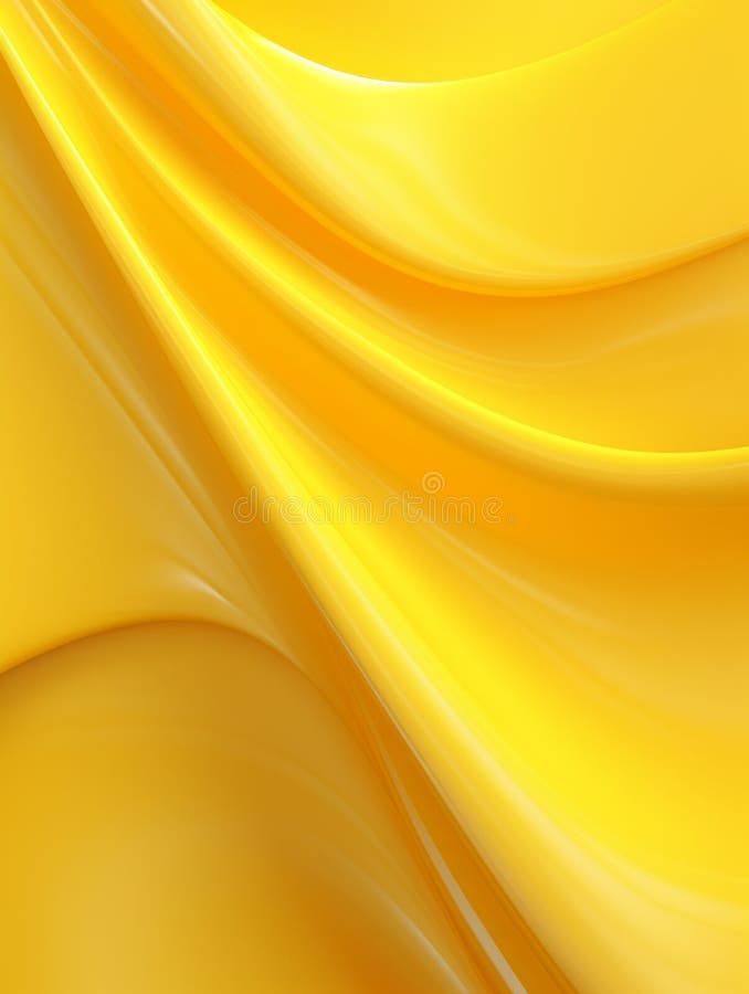Yellow Glossy Surface Creative Abstract Wavy Texture. Stock Image ...