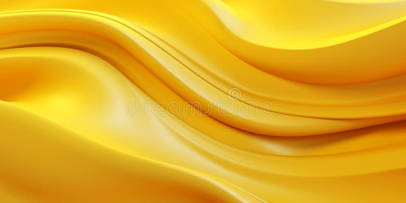 Yellow Glossy Surface Creative Abstract Wavy Texture. Stock ...