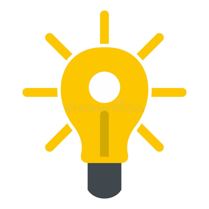 Yellow Glowing Light Bulb Icon Stock Vector - Illustration of efficient ...