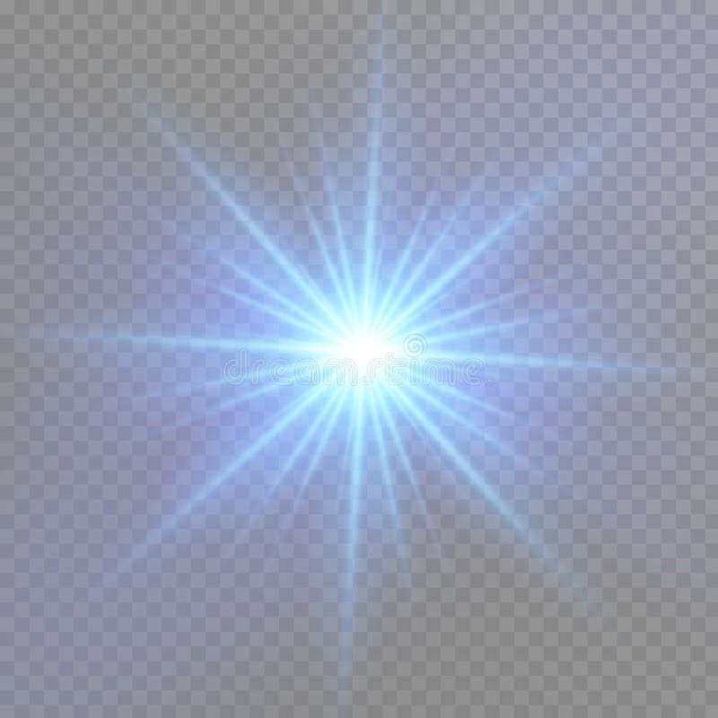 Yellow Glowing Light Burst Explosion on Transparent Background. Vector ...