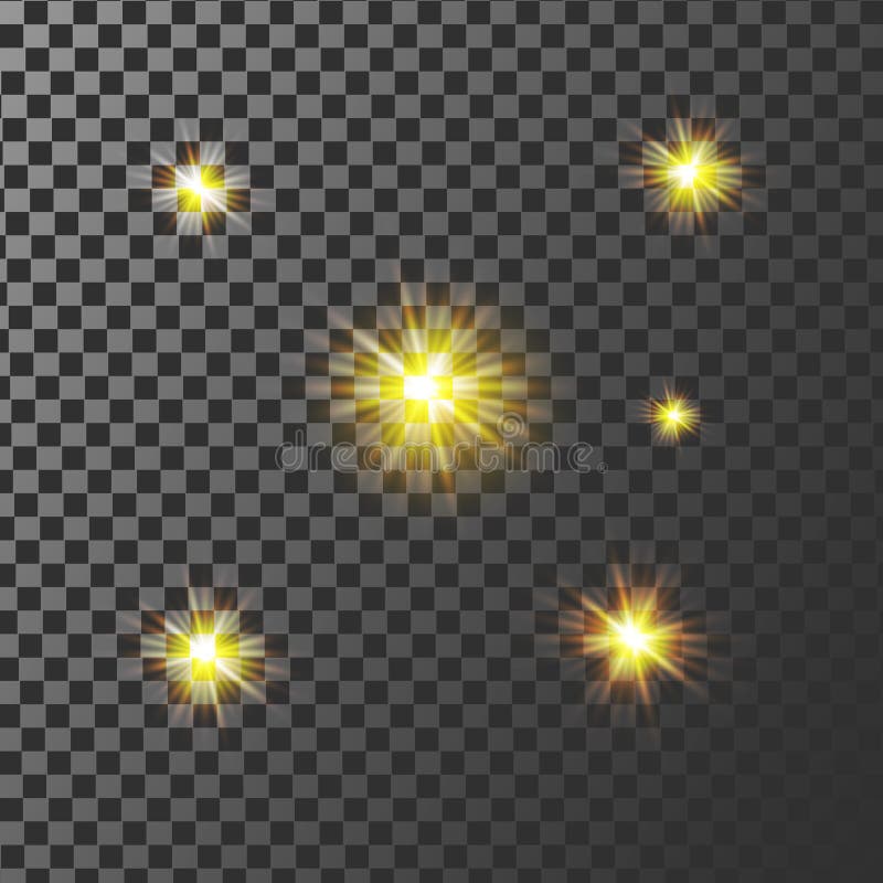 Yellow Glowing Light Burst Explosion With Transparent. Vector ...