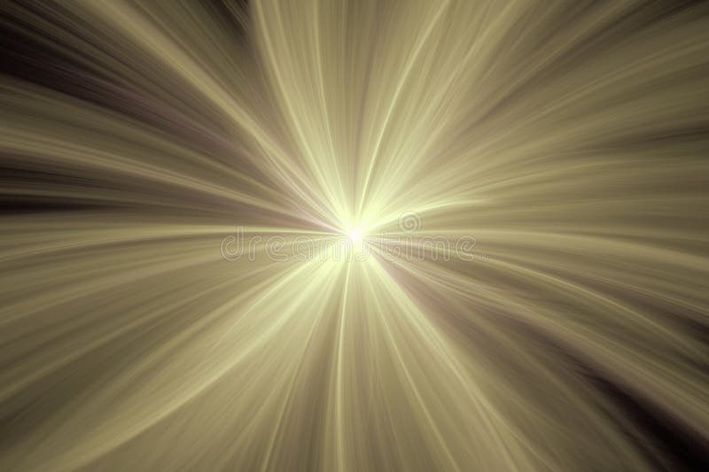 Yellow Glowing Pattern of Crooked Rays from the Center on a Black ...