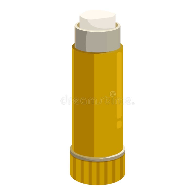 Yellow Glue Stick Standing Up on White Background Stock Vector ...