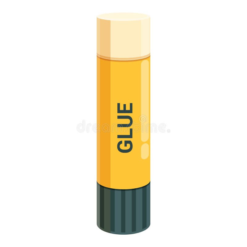 Yellow Glue Stick Standing Up on White Background Stock Vector ...