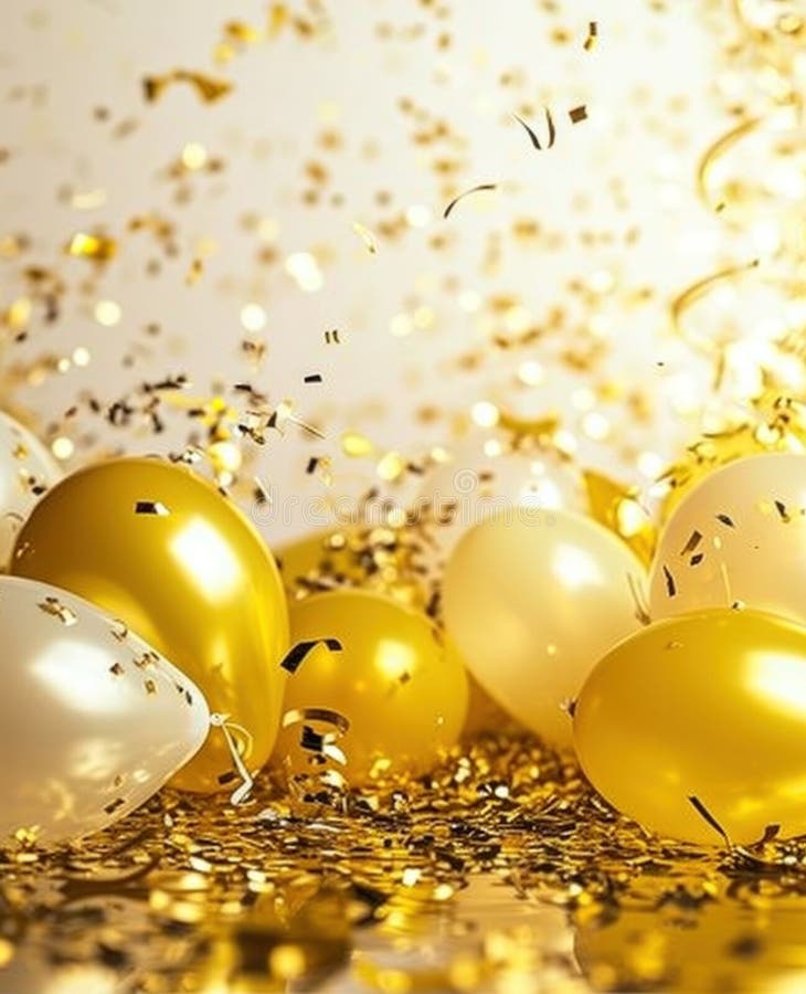 A Yellow Gold Birthday Frame Stock Illustration - Illustration of ...